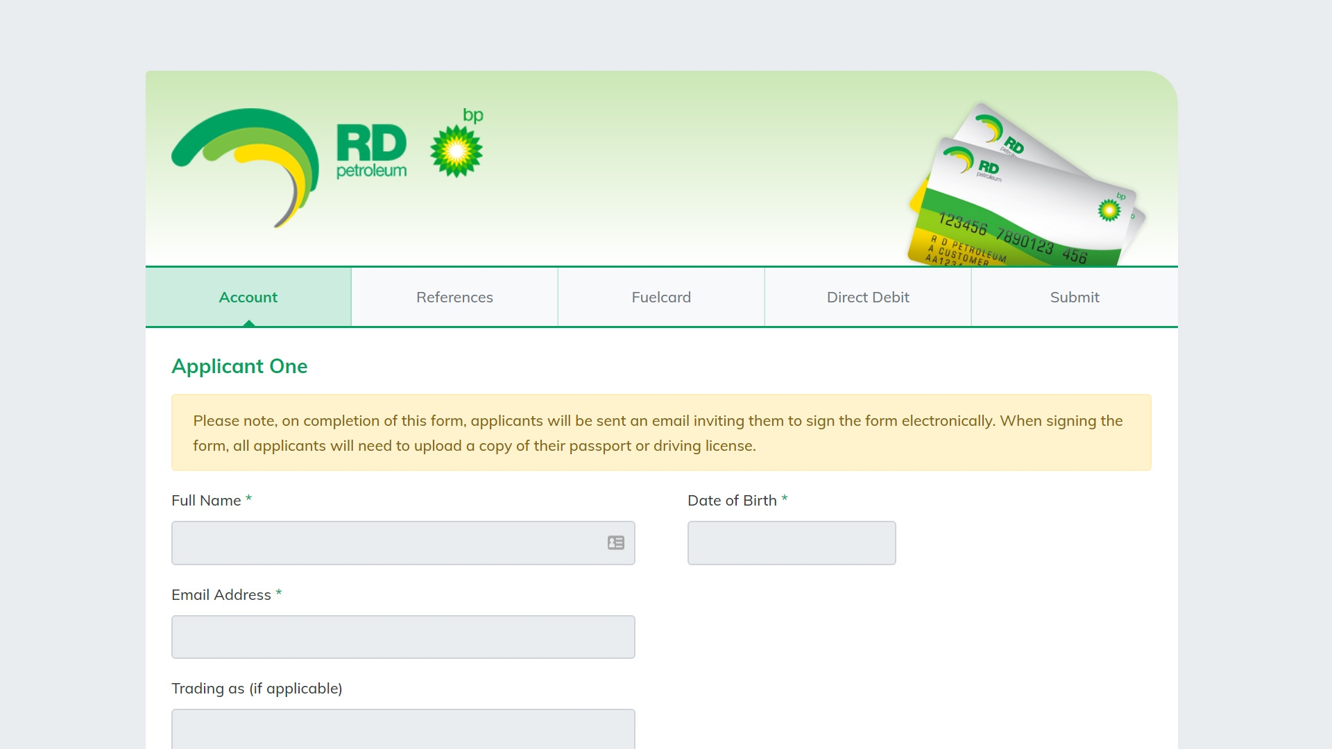 A Digital Transformation for RD Petroleum's Fuel Card Application Process - Firebrand